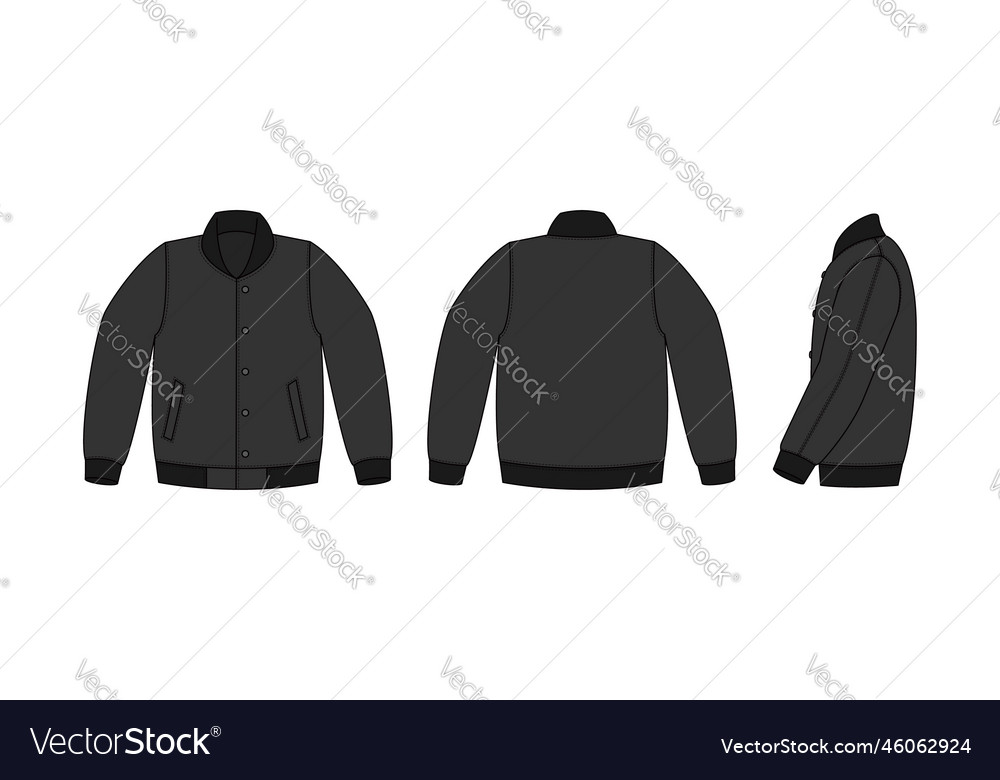 Varsity jacket baseball jacket template Royalty Free Vector