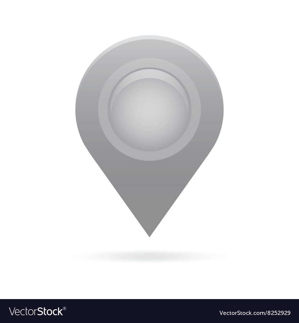 Gray silver map pointer icon marker gps location Vector Image