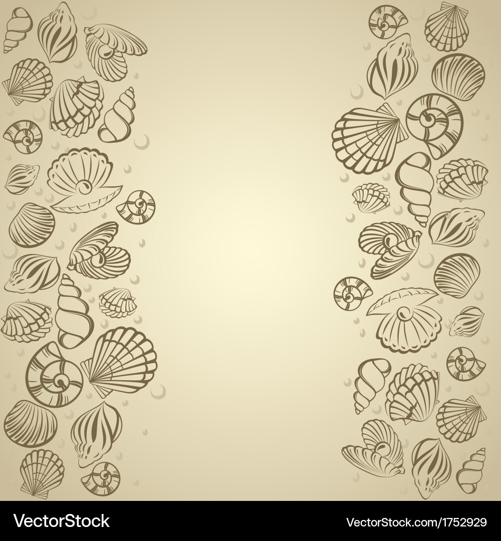 Seashell card Royalty Free Vector Image - VectorStock