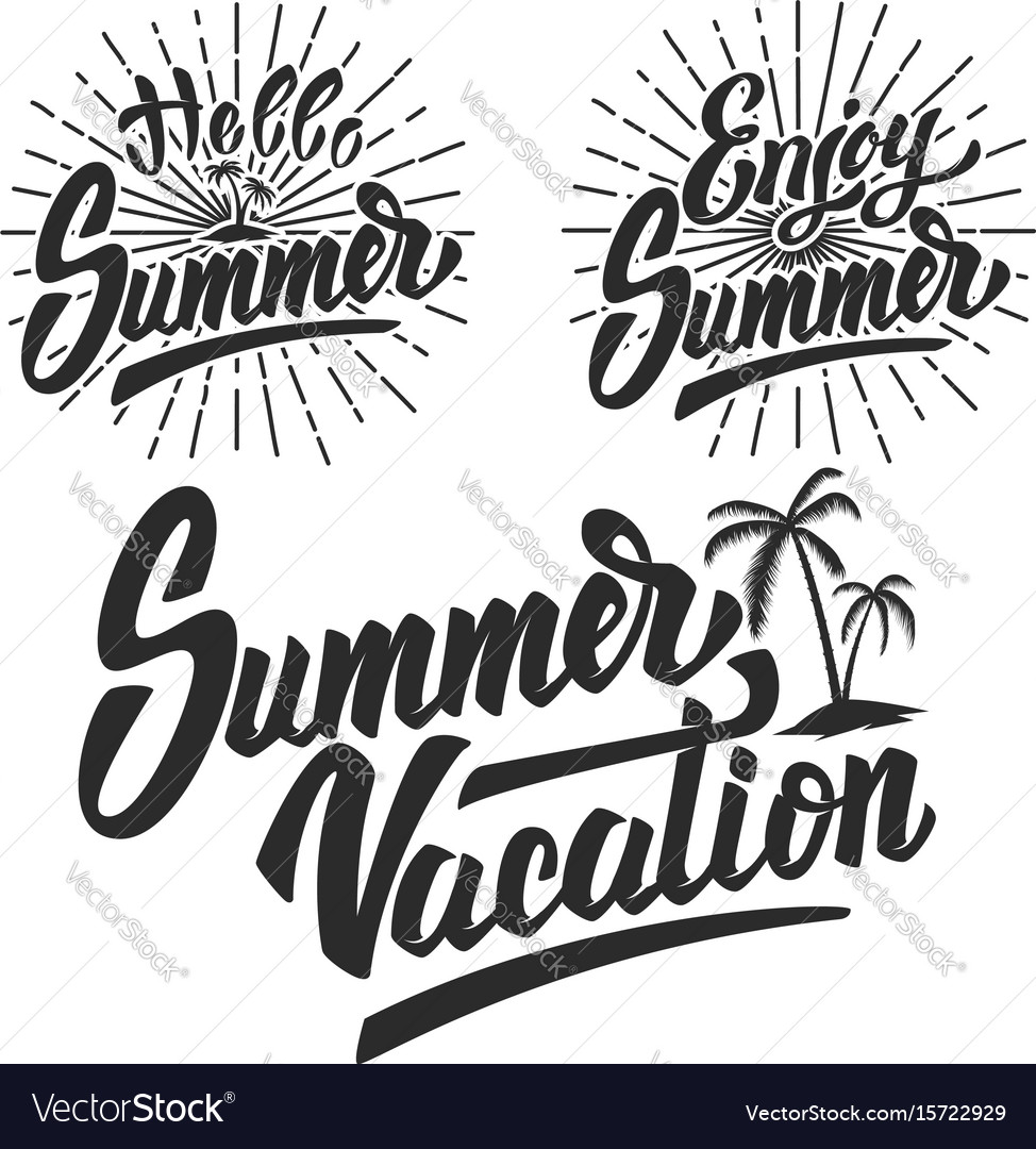 Set summer emblems design elements Royalty Free Vector Image Set summer emblems design elements Royalty Free Vector Image