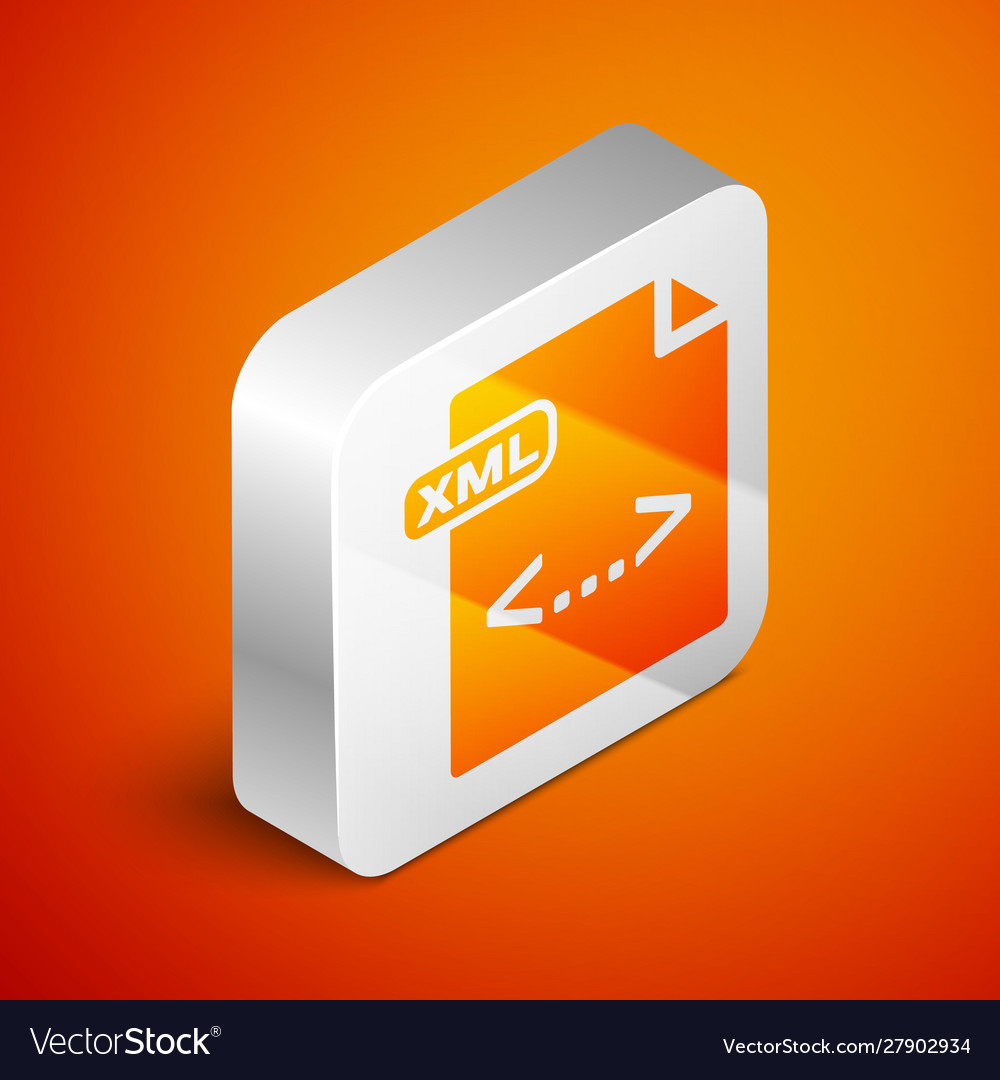 Isometric Xml File Document Download Xml Button Vector Image