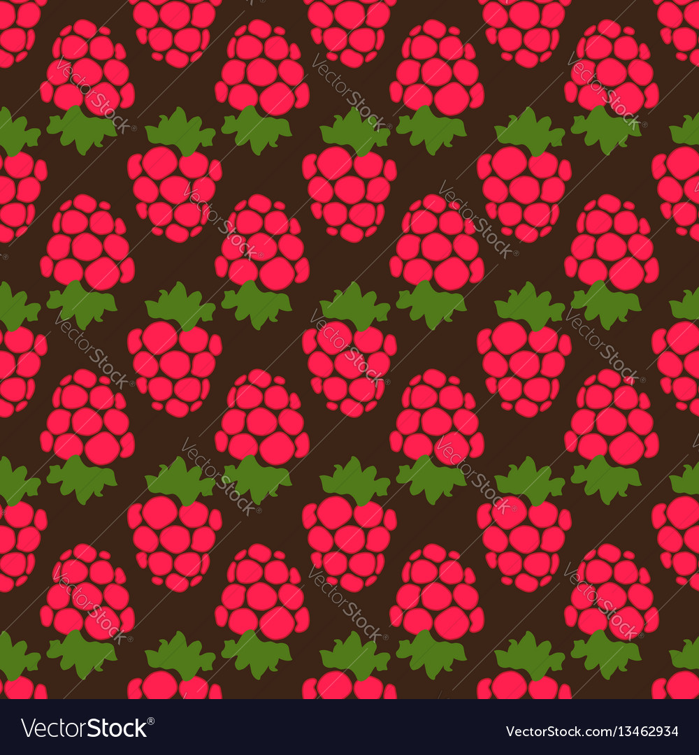 Seamless raspberry background brown pattern Vector Image
