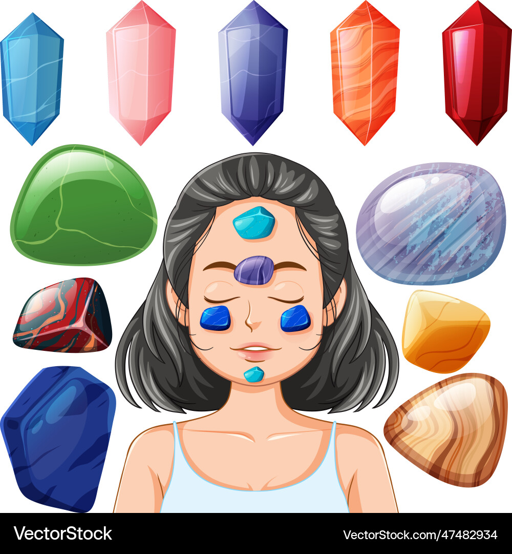 Set of lucky gem stone Royalty Free Vector Image