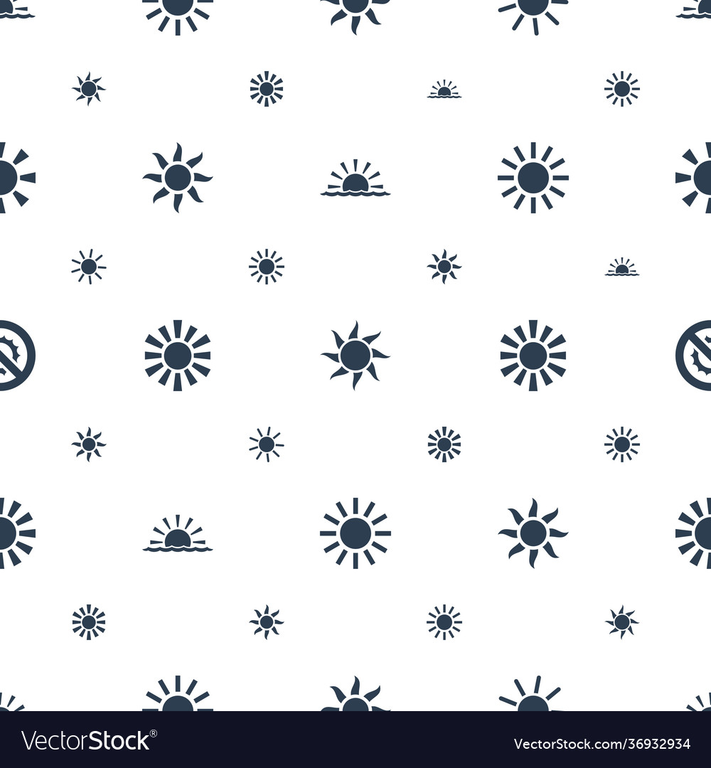 Sunshine icons pattern seamless white background Vector Image