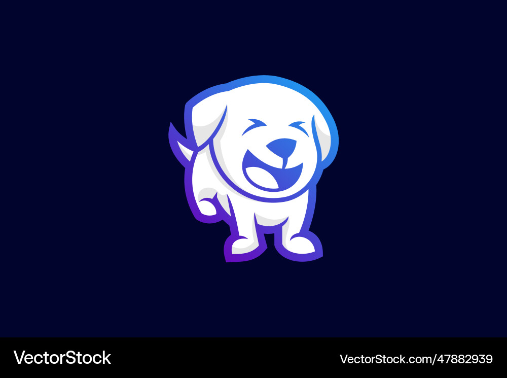 Cute puppy lineart template logo design Royalty Free Vector