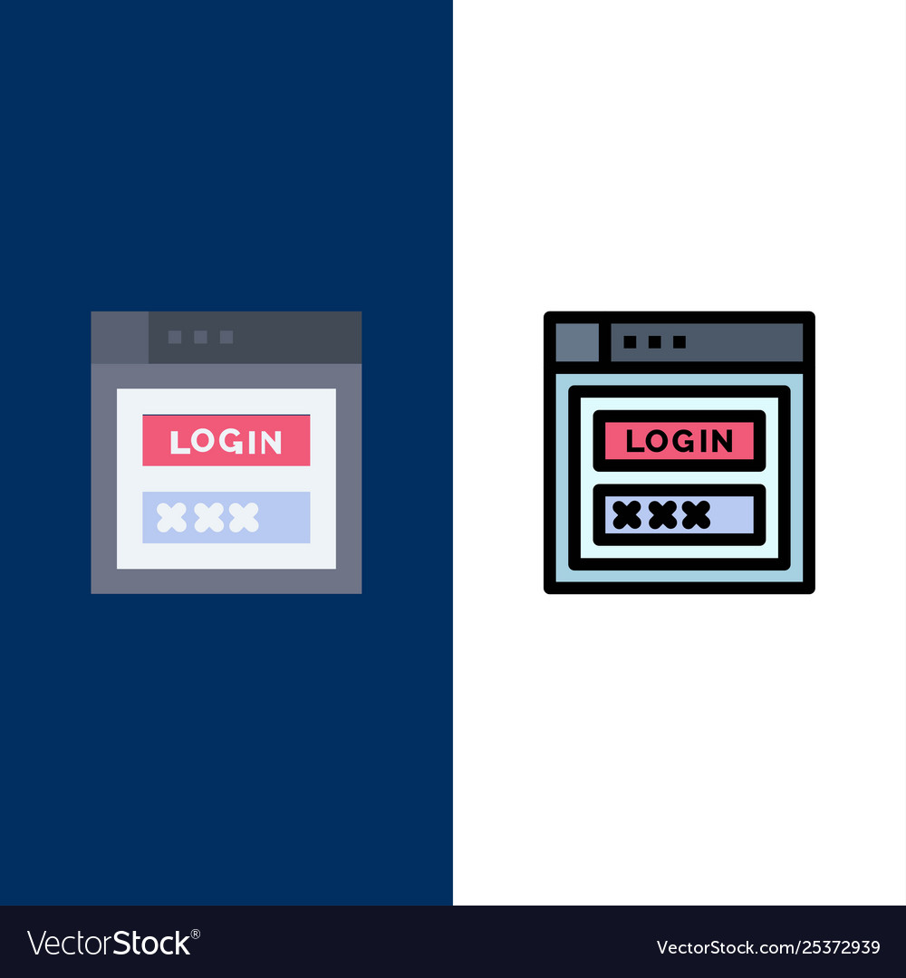 Internet Password Shield Web Security Icons Flat Vector Image