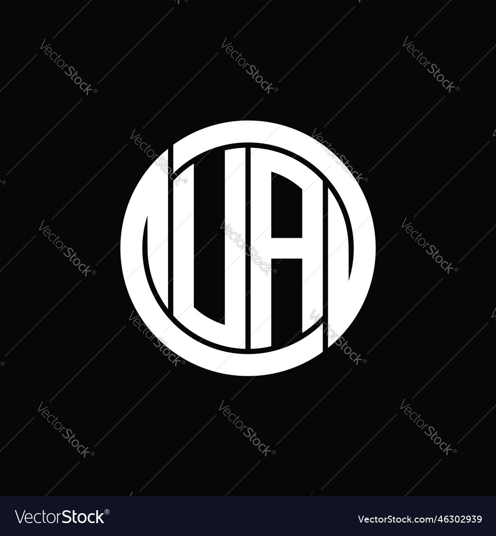 Ua logo monogram shield inside circle shape Vector Image