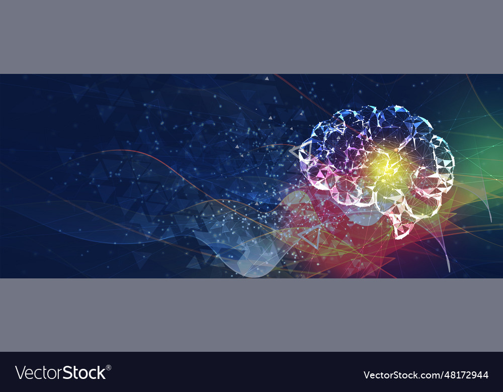 Abstract Artificial Intelligence Cloud Computing Vector Image