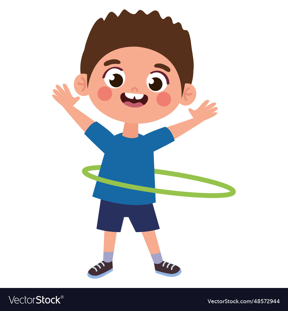 Cute kid with ula ula Royalty Free Vector Image