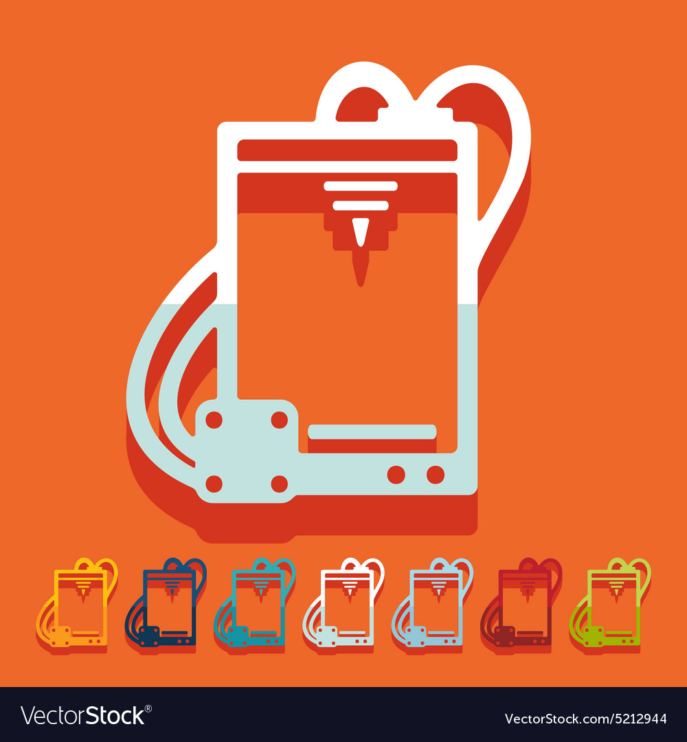 Flat design 3d printer Royalty Free Vector Image