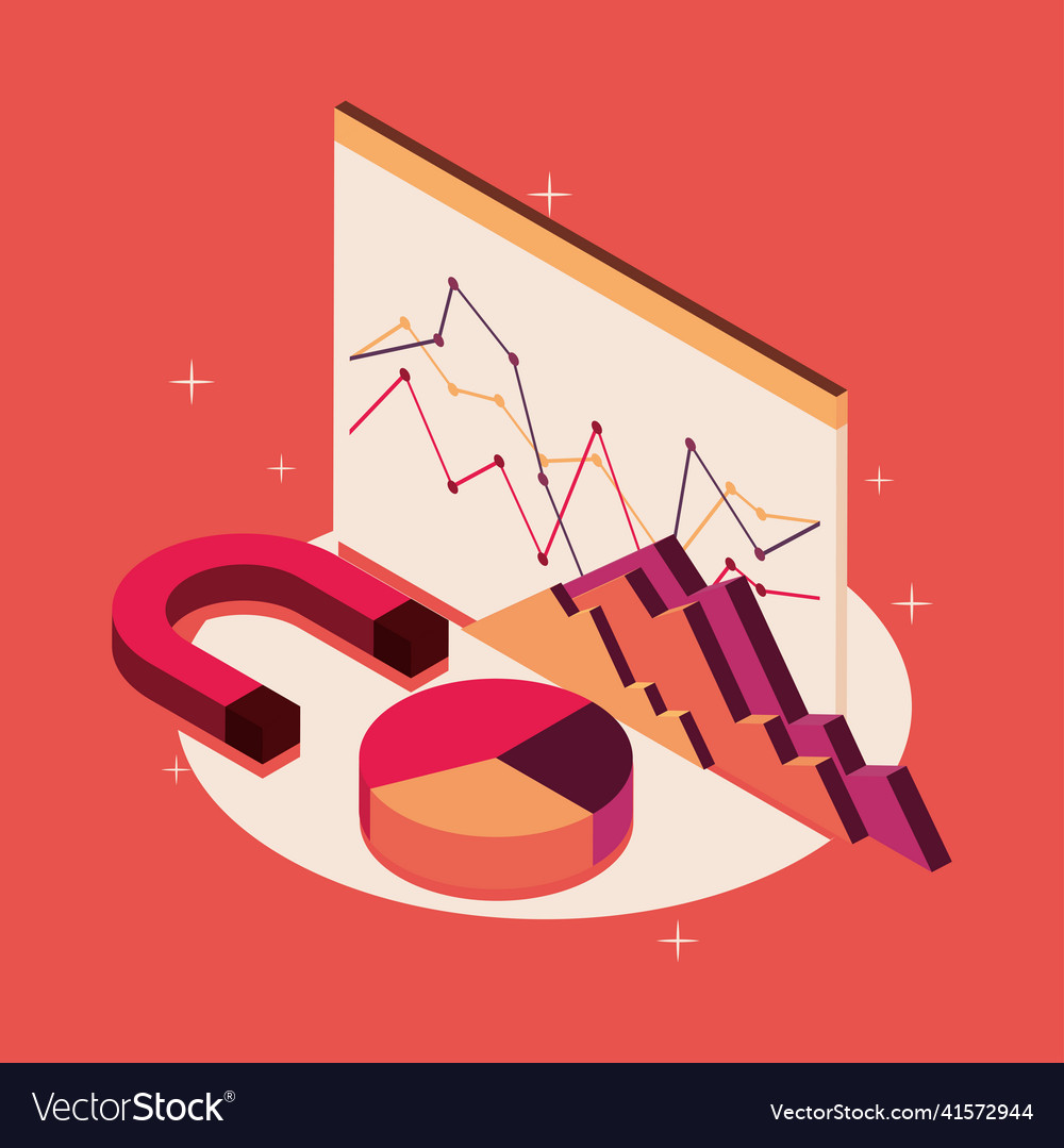 Isometric statistics and data analytics Royalty Free Vector