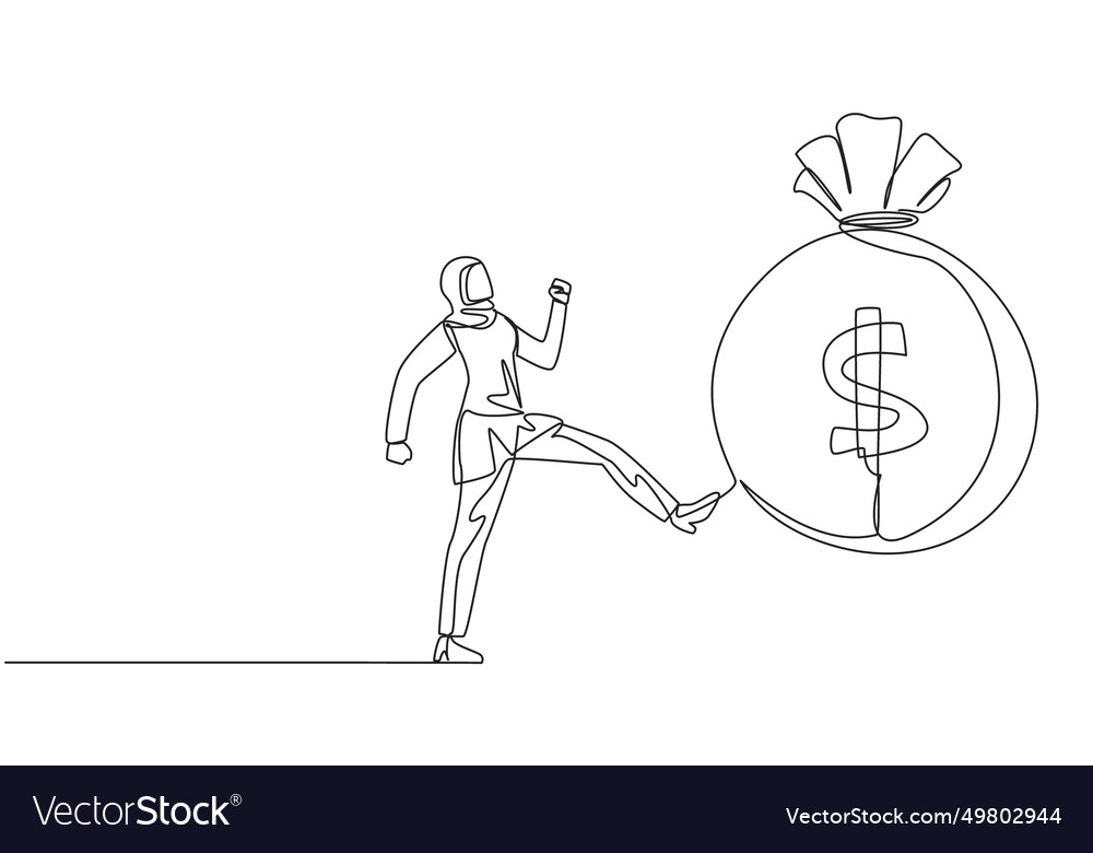 Single continuous line drawing angry arabian Vector Image Single continuous line drawing angry arabian Vector Image