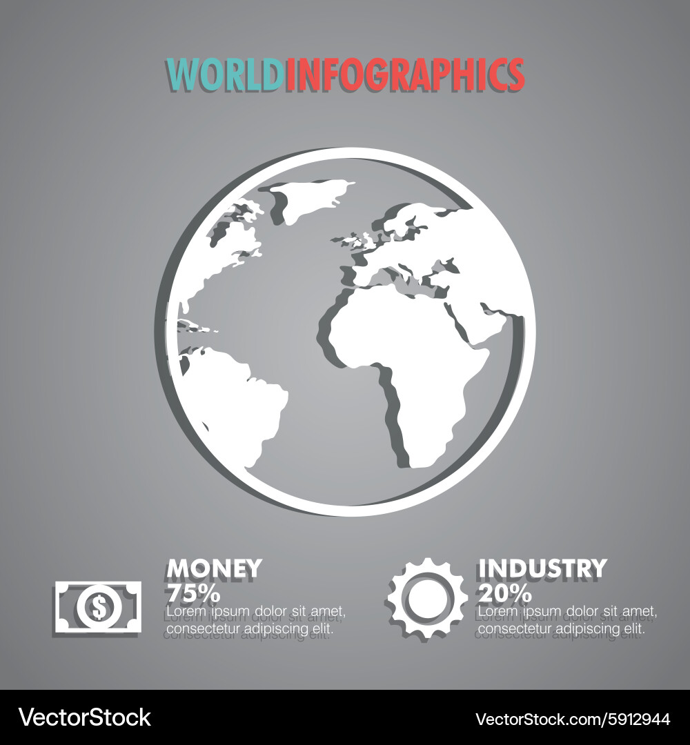 World infographic design Royalty Free Vector Image