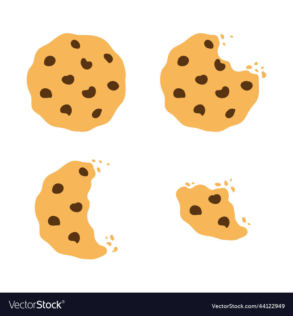 Bitten chocolate chip cookie for sending gifts Vector Image Bitten chocolate chip cookie for sending gifts Vector Image