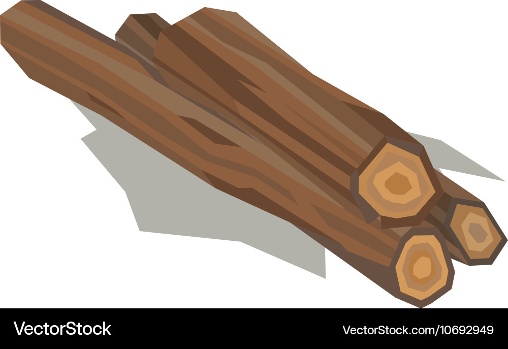 Firewood stack wooden material Royalty Free Vector Image