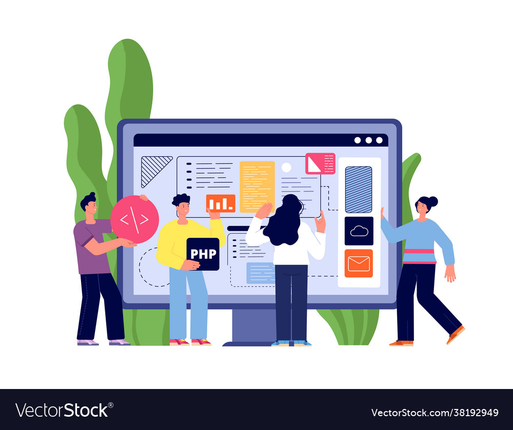 Web app developers developer Royalty Free Vector Image