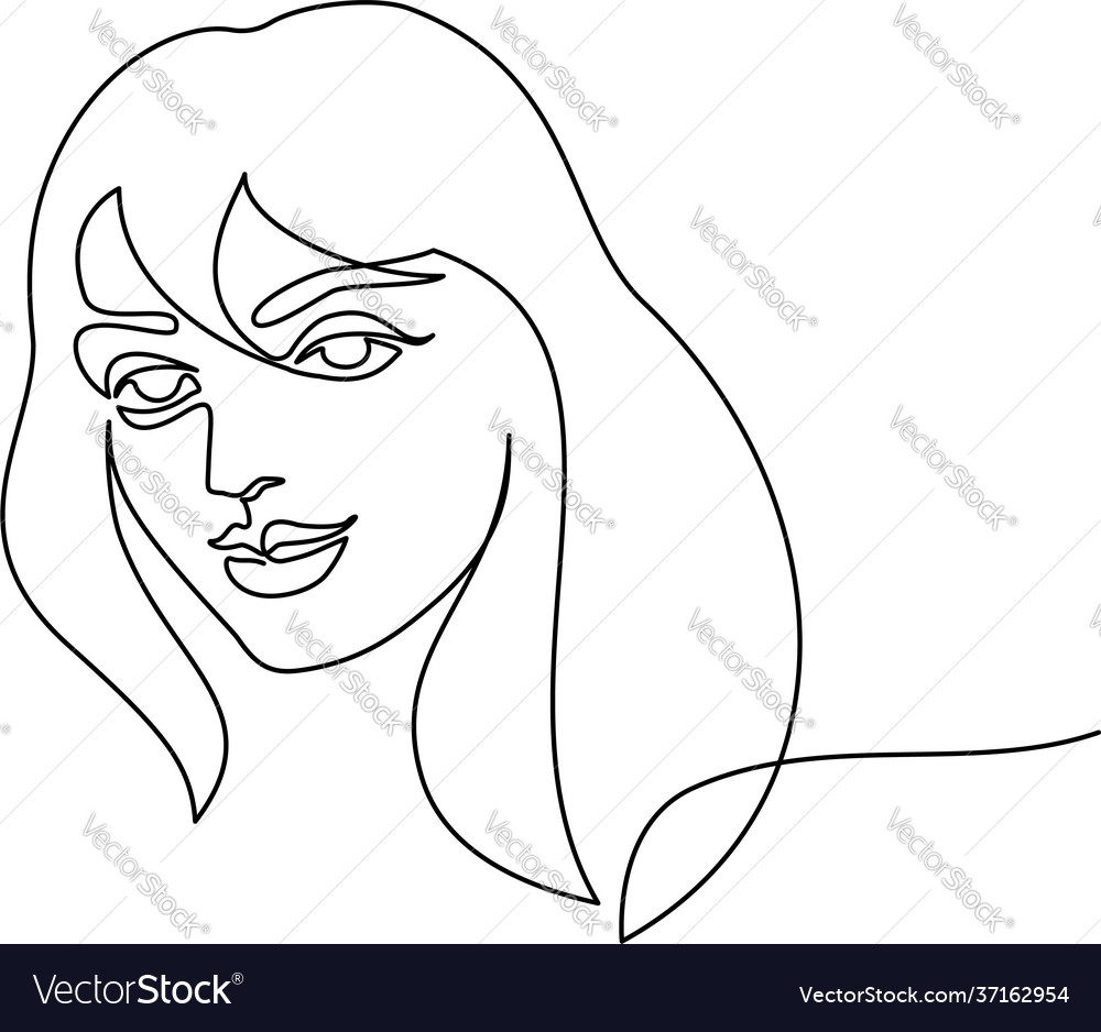 Abstract Beautiful Woman Face On White Background Vector Image