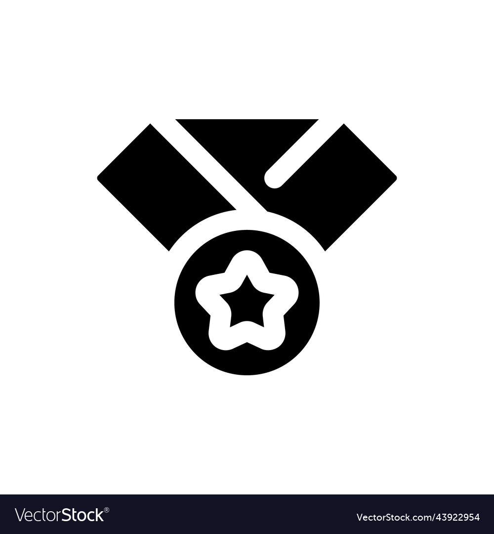 Award badge black glyph ui icon Royalty Free Vector Image