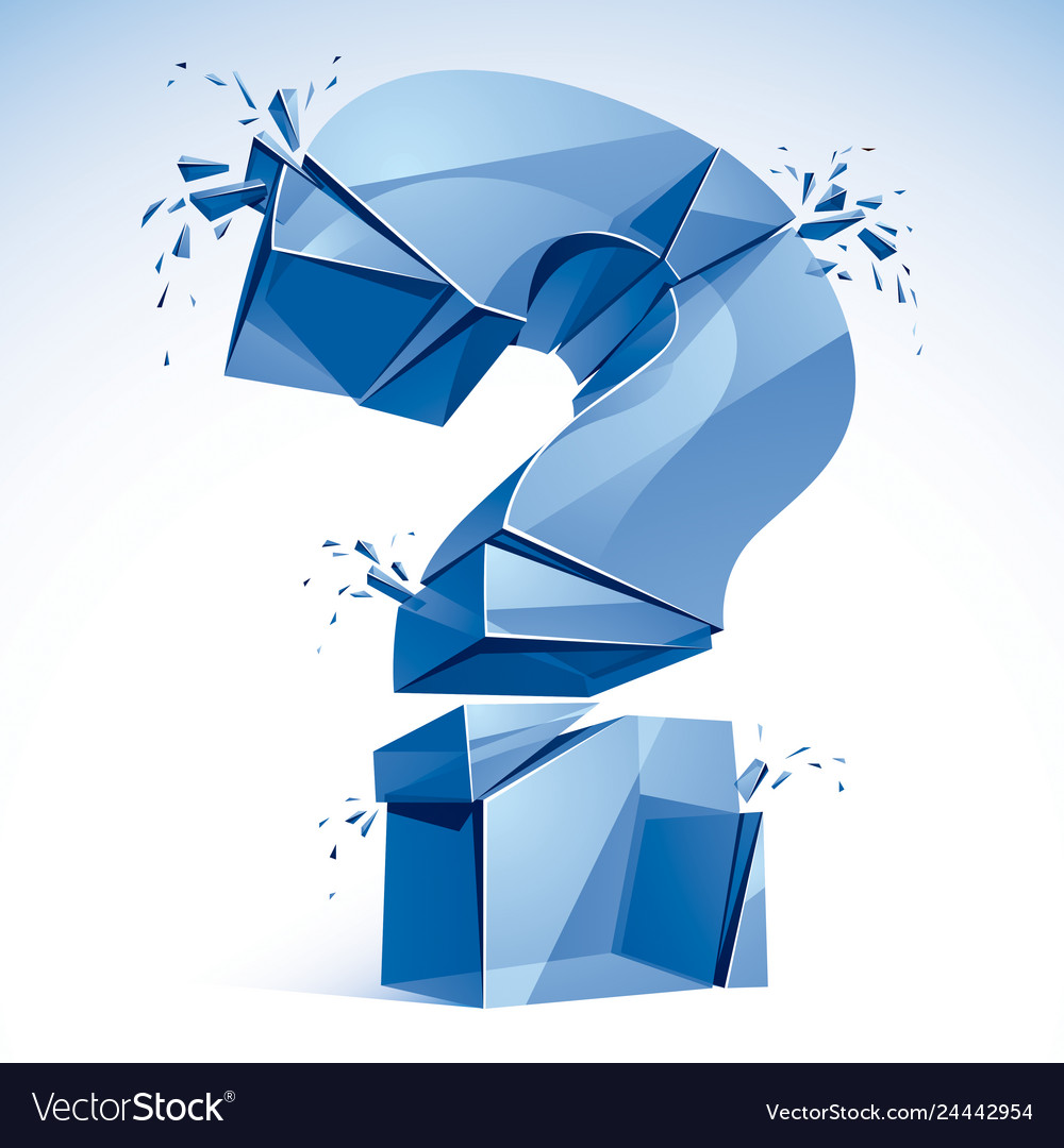 Broken question mark exploding query breaking Vector Image