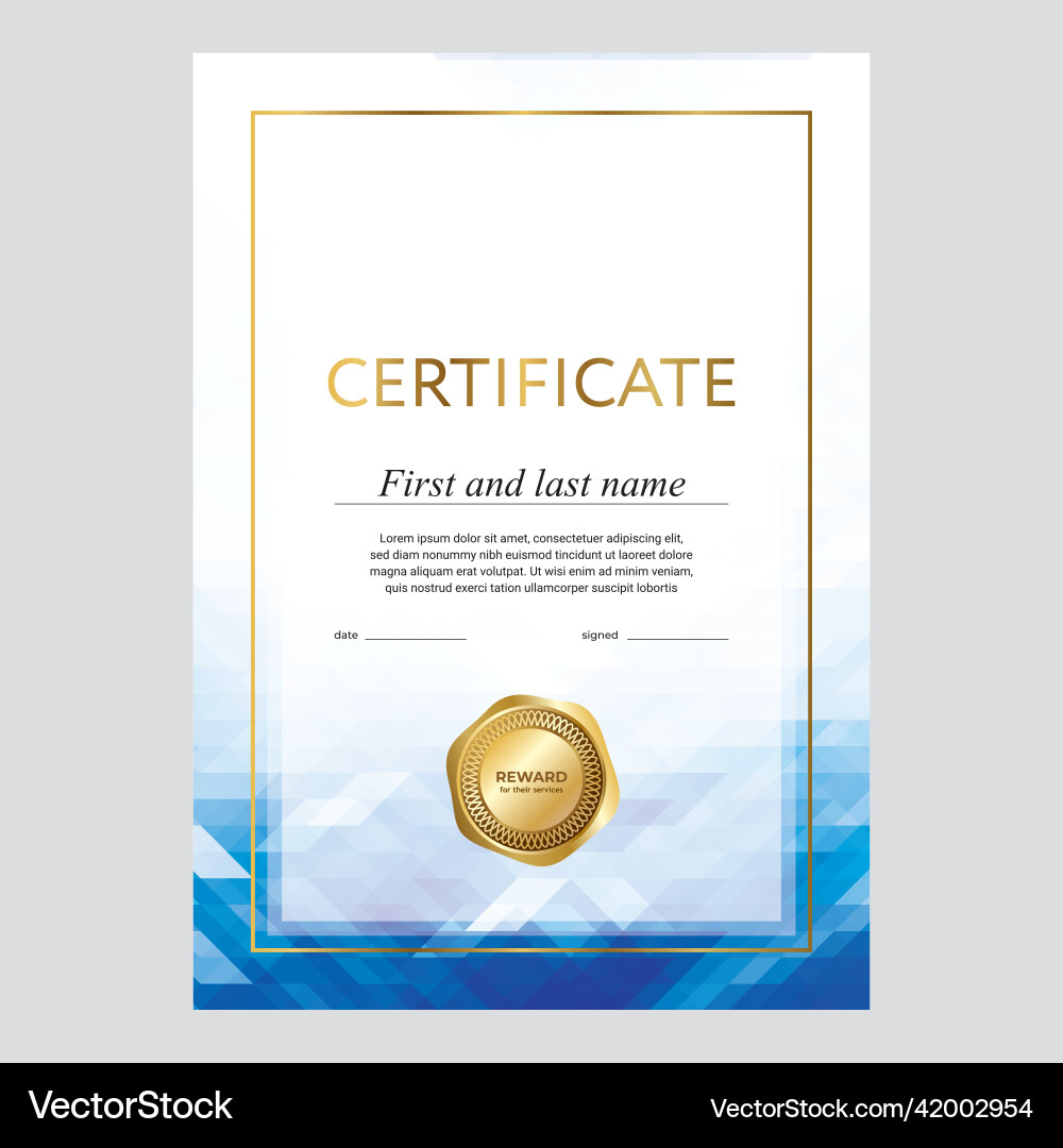 Design of certificate diploma modern geometric Vector Image