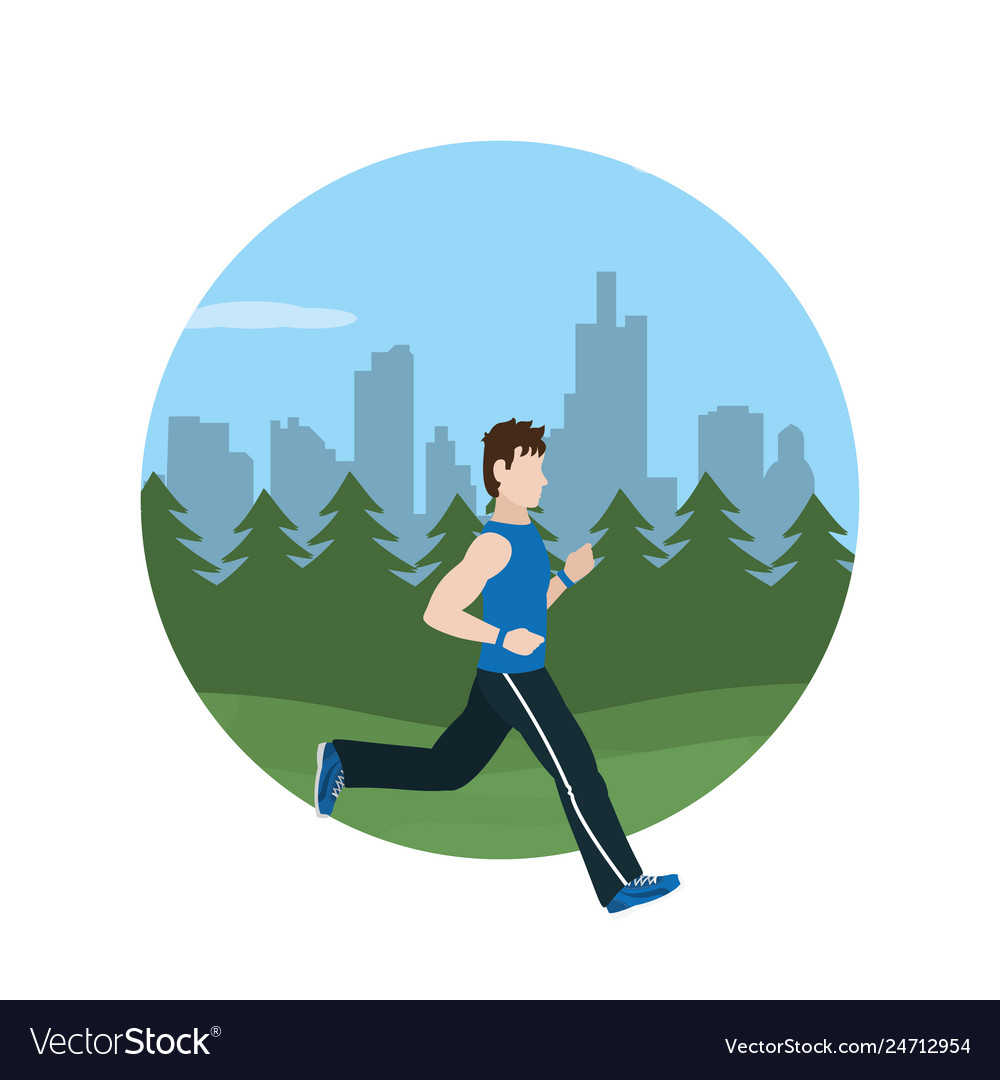 Fit man doing exercise Royalty Free Vector Image