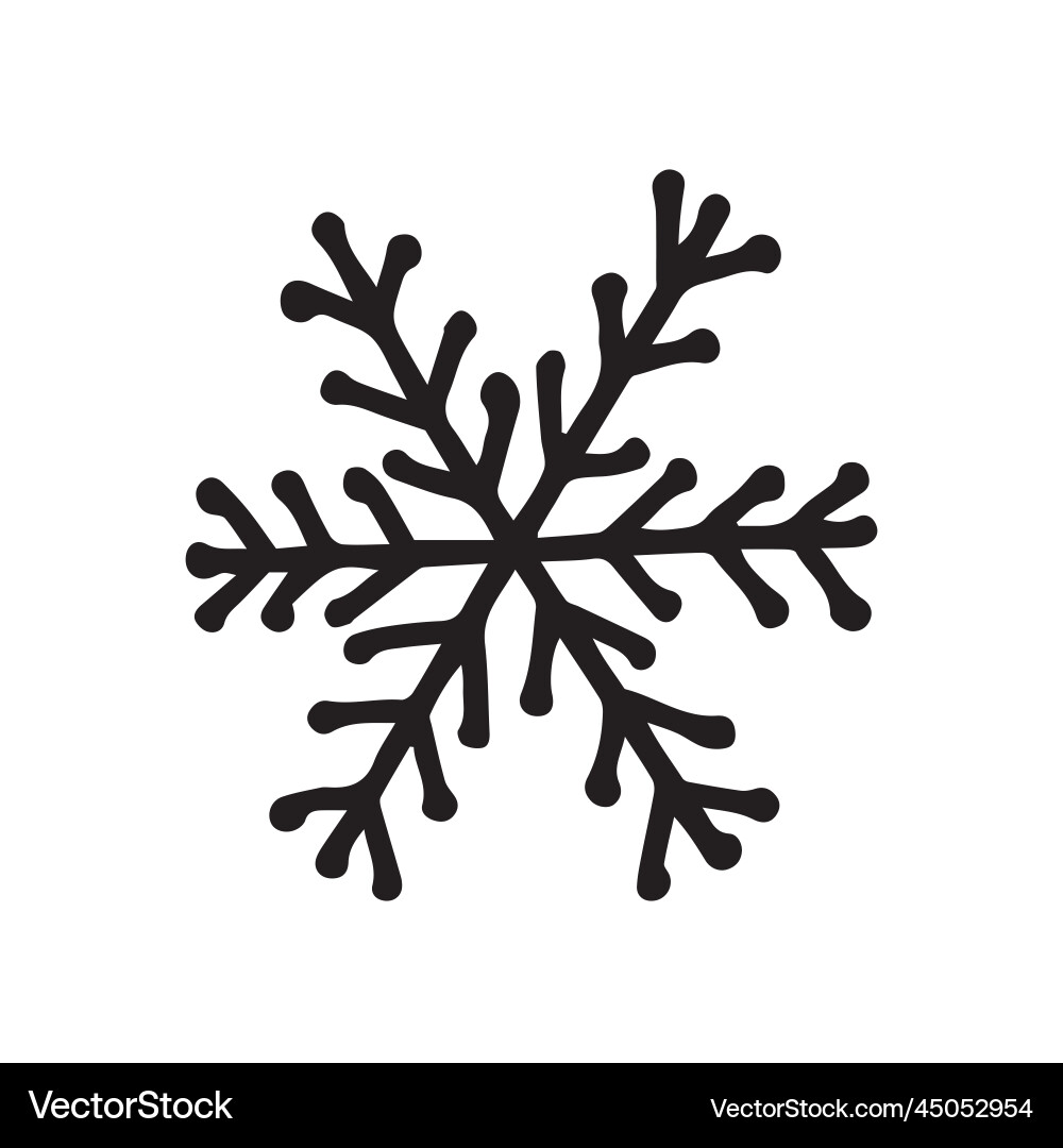 Hand drawn doodle snowflake Royalty Free Vector Image