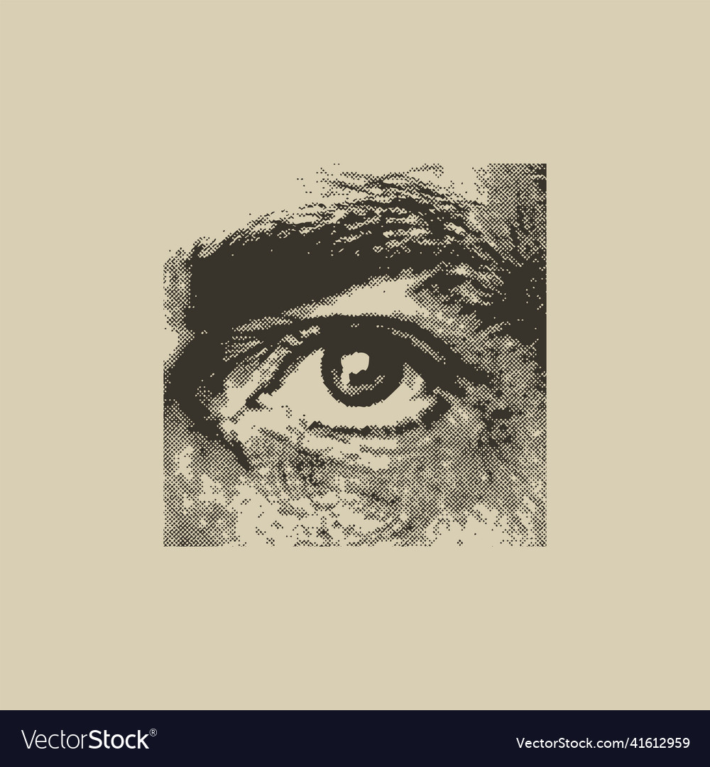 Abstract banner with a human eye in retro style Vector Image