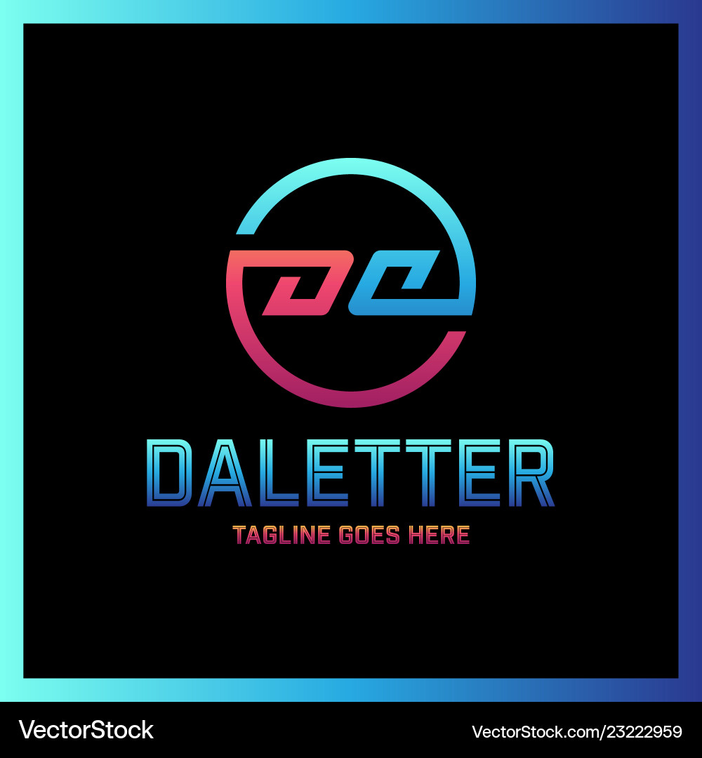 Circle da company linked letter logotype luxury Vector Image