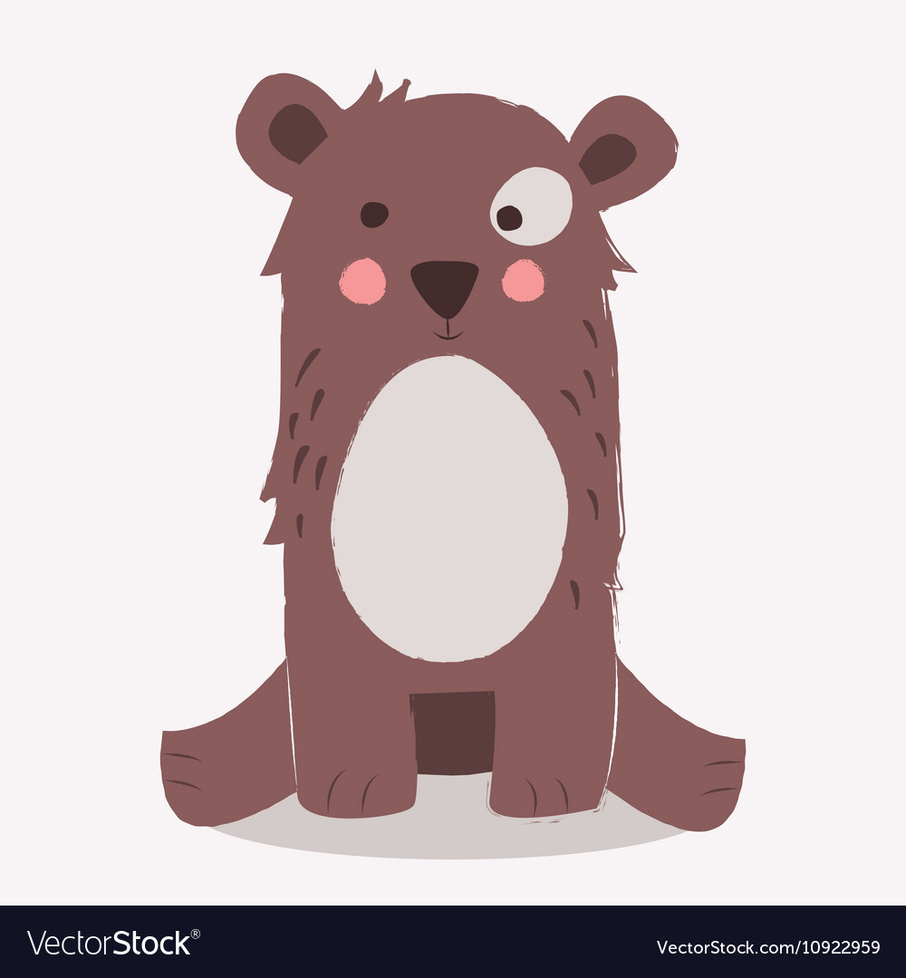 Cute Brown Bear Sitting Royalty Free Vector Image