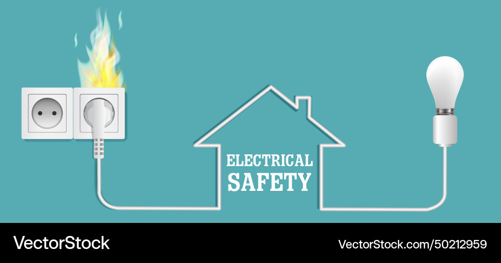 Electrical safety hazards poster banner design Vector Image