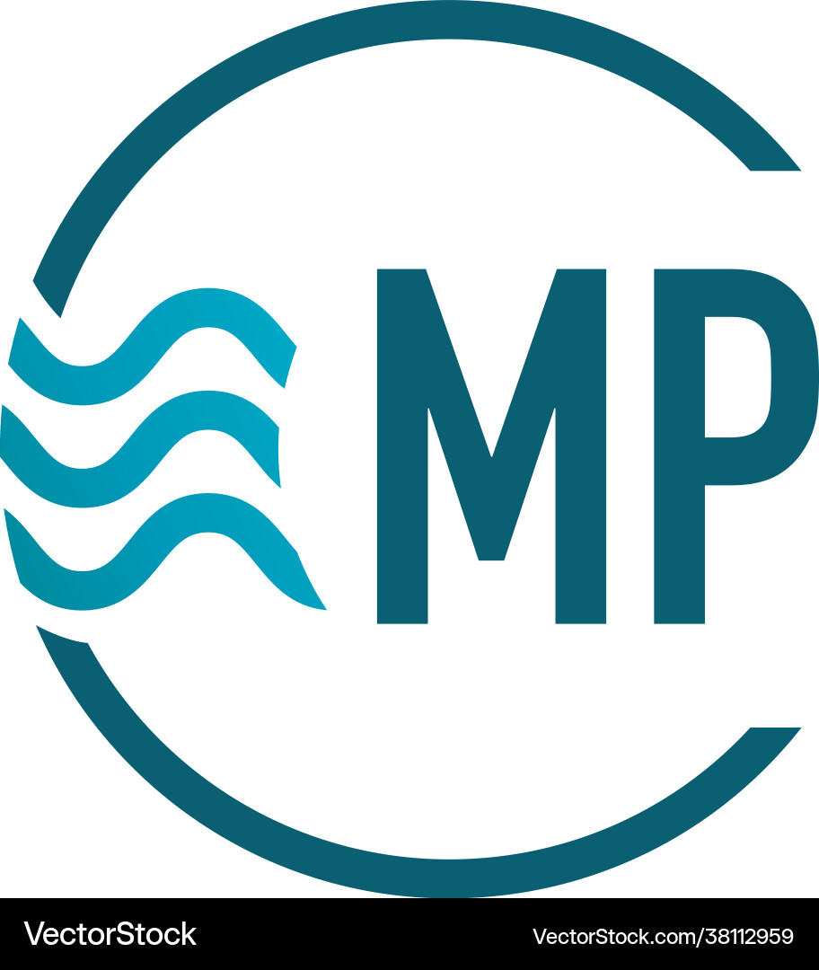 Initial letter mp water creative logo design Vector Image
