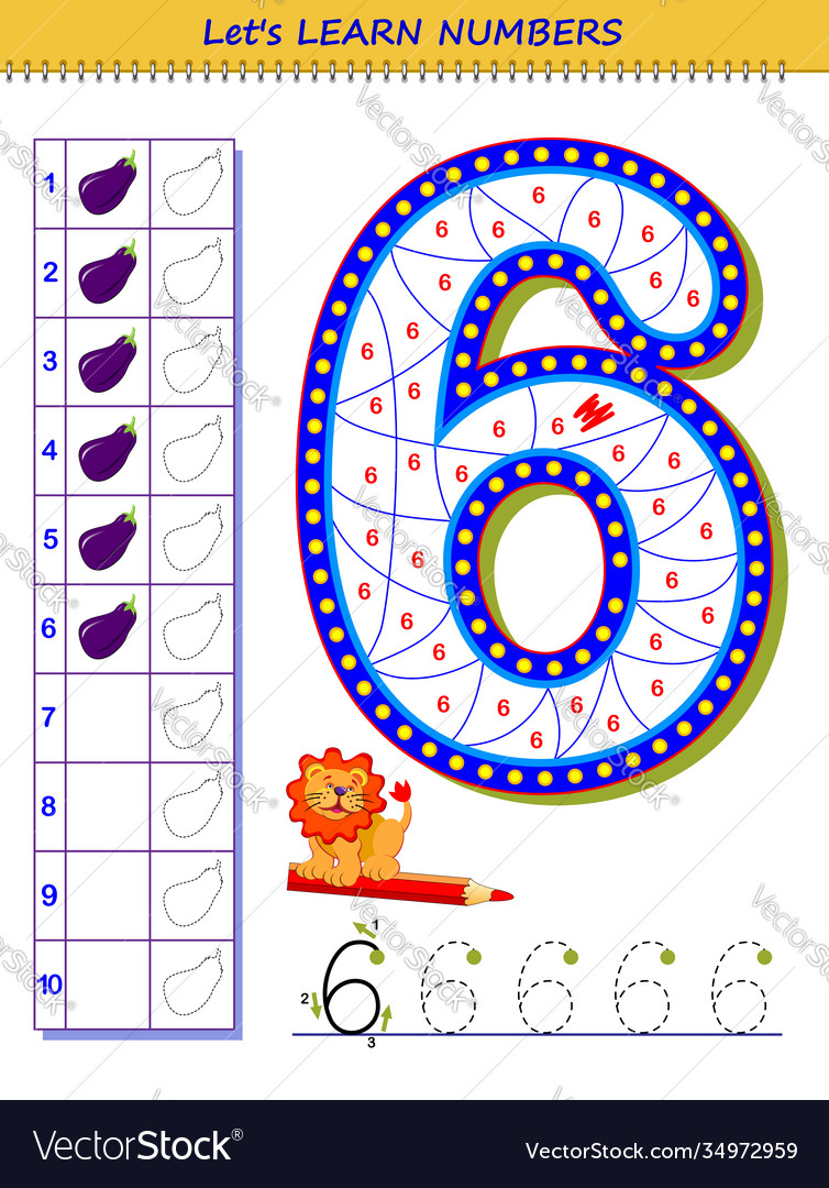 Lets learn numbers educational game for children Vector Image