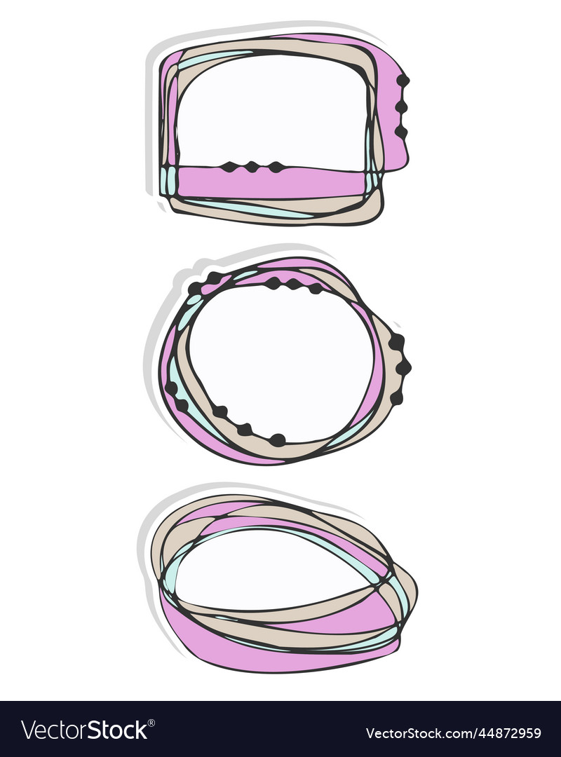 Notebook labels pink blank frames notes Royalty Free Vector