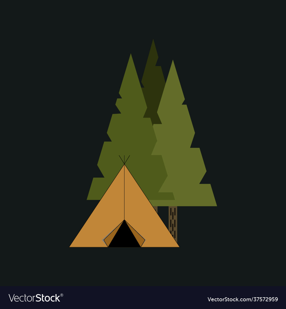 Tree and camping Royalty Free Vector Image - VectorStock