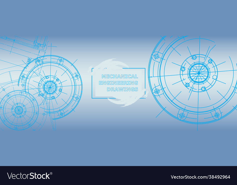 Mechanical engineering drawing Royalty Free Vector Image