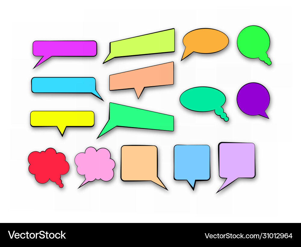 Set flat text fields for speech message quote Vector Image