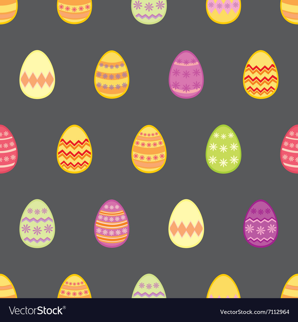 Tile pattern with easter eggs on black background Vector Image