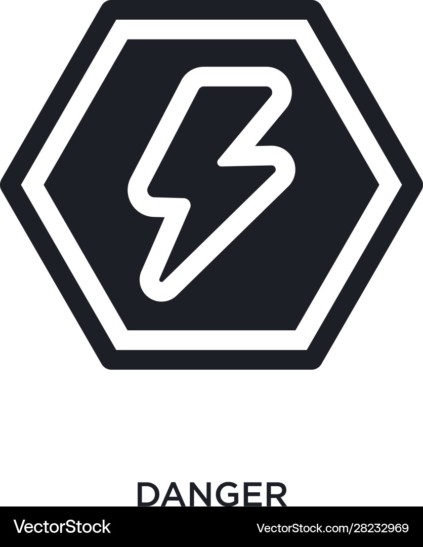 Black danger isolated icon simple element from Vector Image