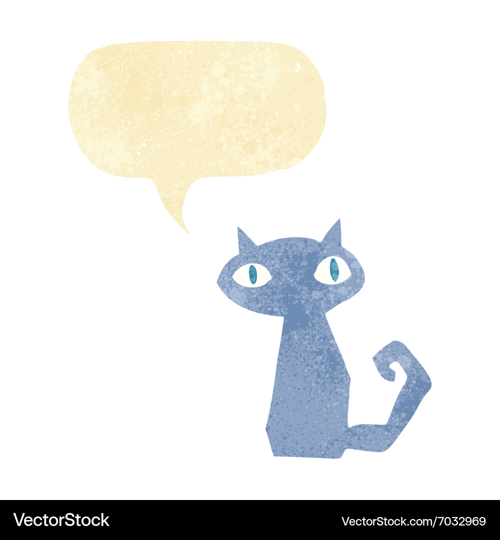 Cartoon cat with speech bubble Royalty Free Vector Image