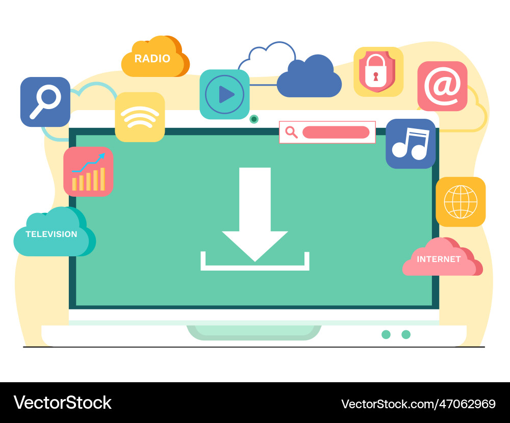 Computer monitor and series icon set network Vector Image