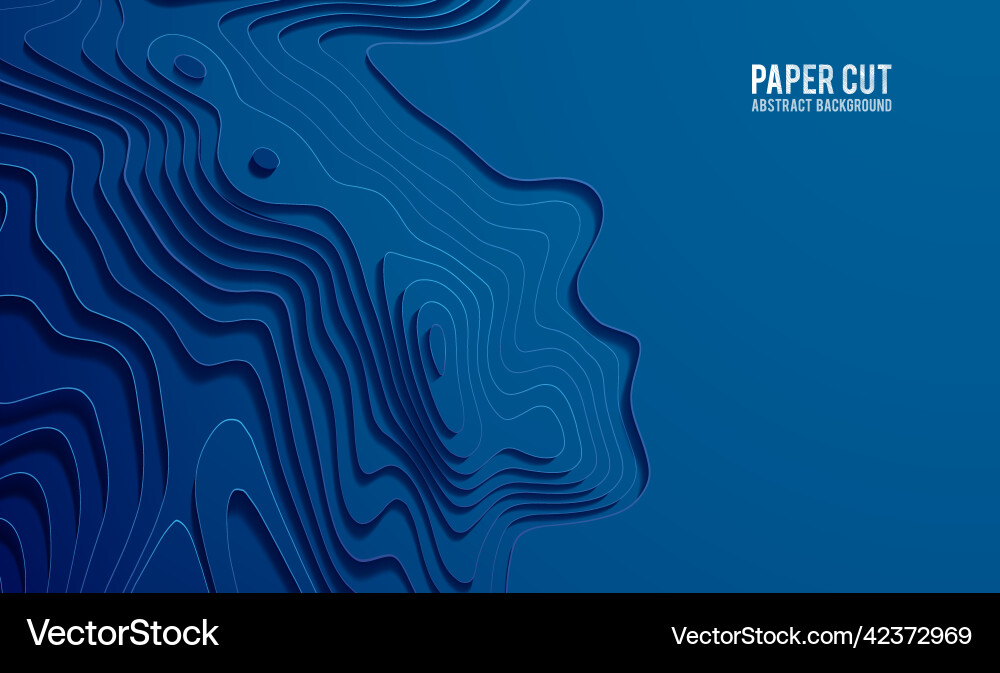Paper cut banner concept carve blue Royalty Free Vector