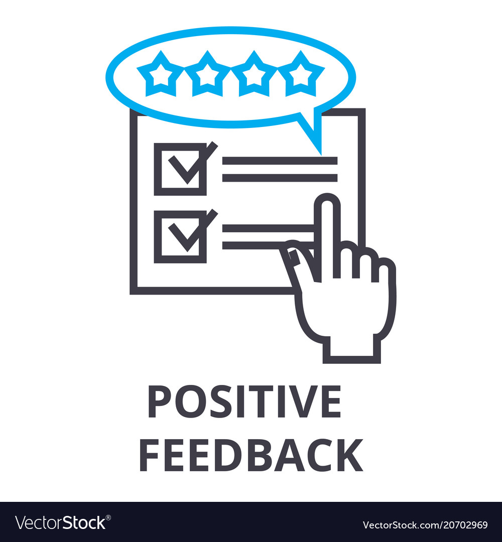 Positive feedback thin line icon sign symbol Vector Image Positive feedback thin line icon sign symbol Vector Image