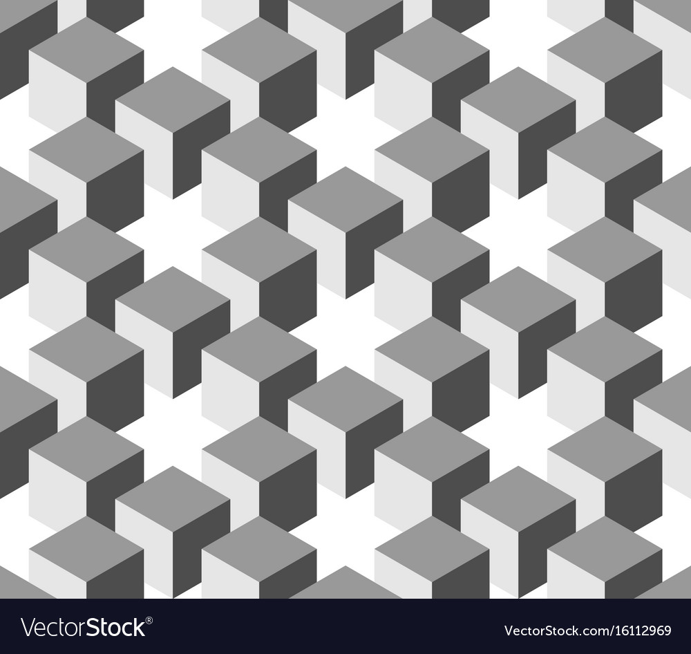 Seamless 3d geometrical pattern of cube columns Vector Image