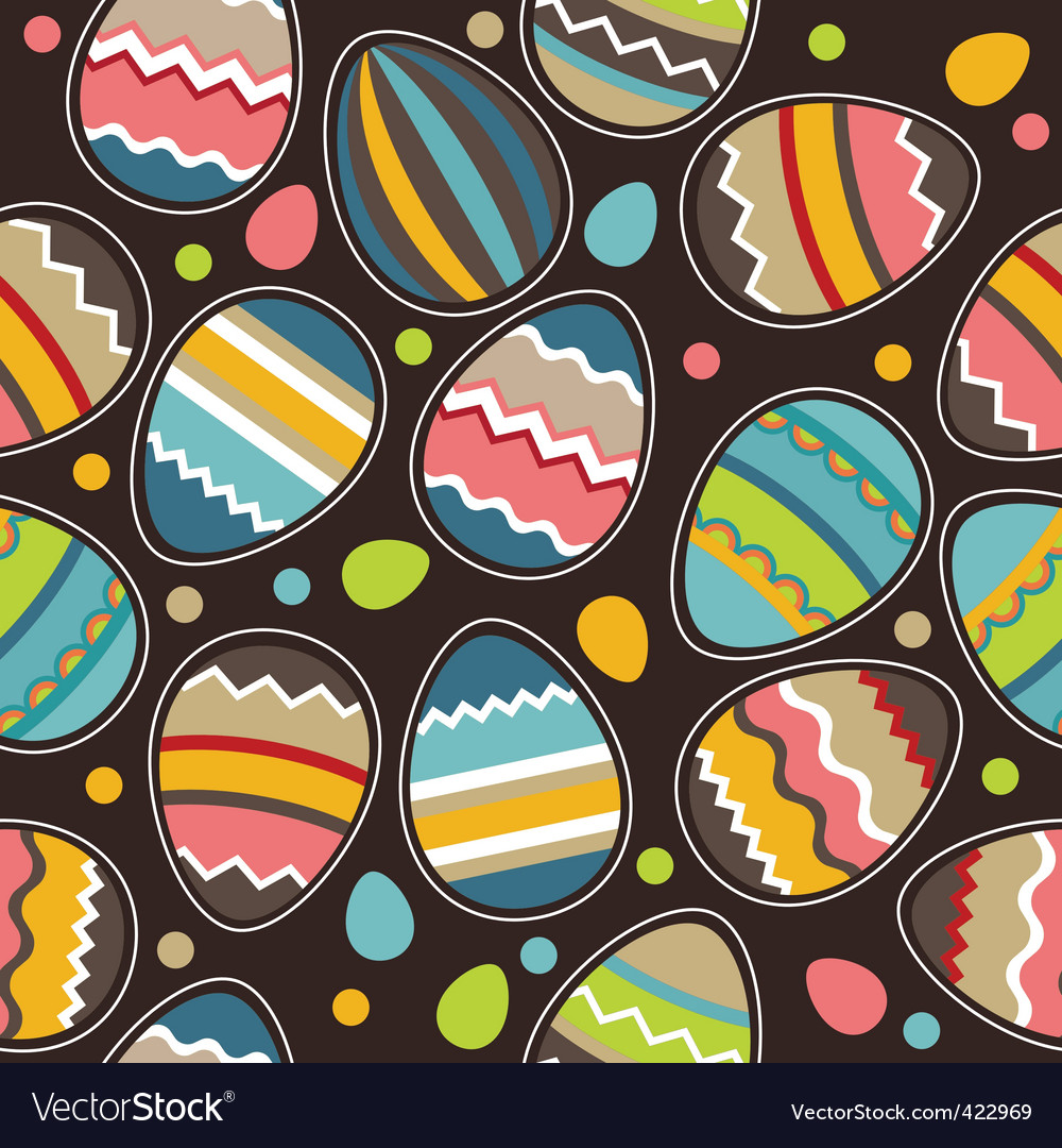 Seamless easter pattern with eggs Royalty Free Vector Image