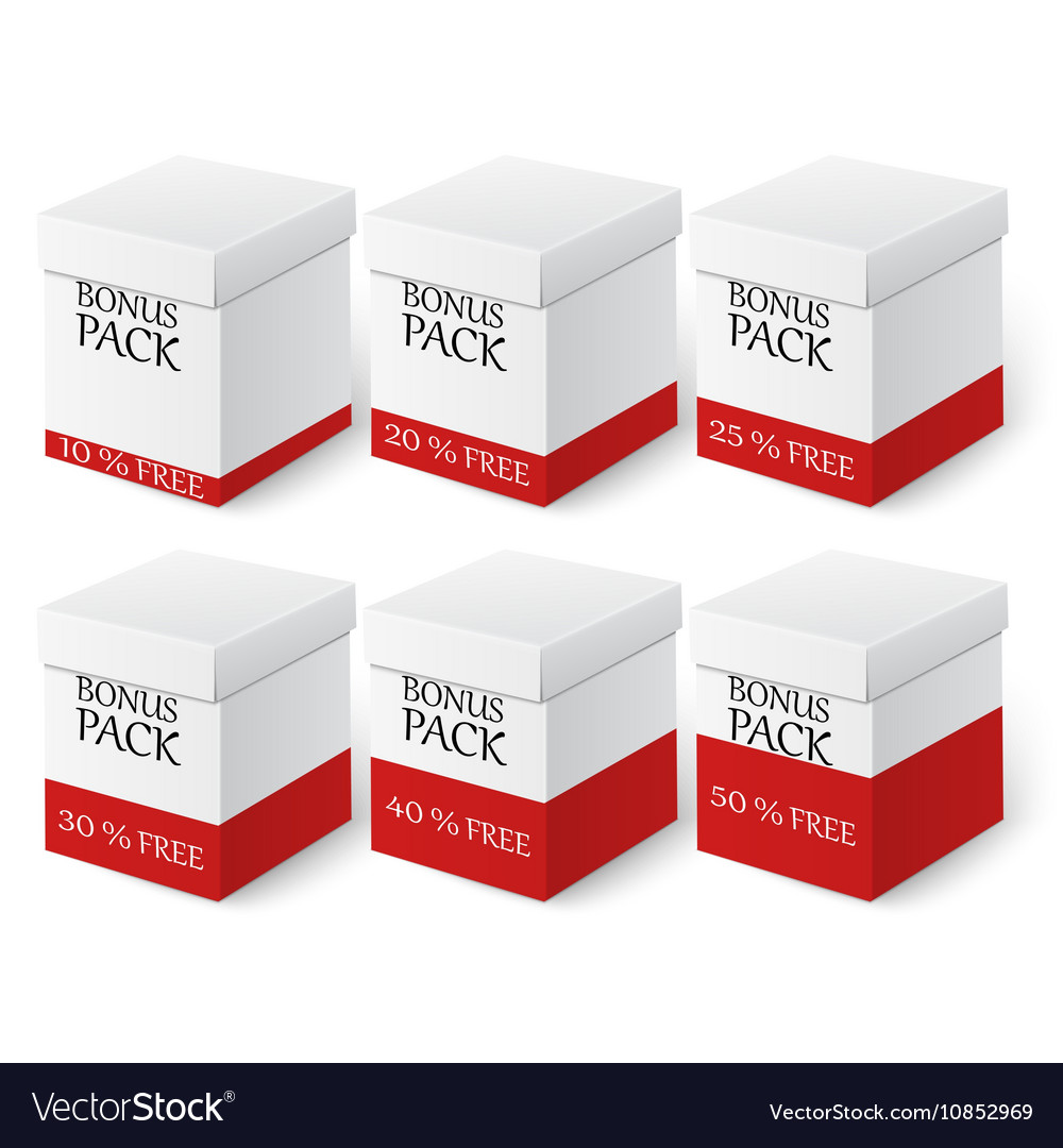 Set boxes with different saving options Royalty Free Vector