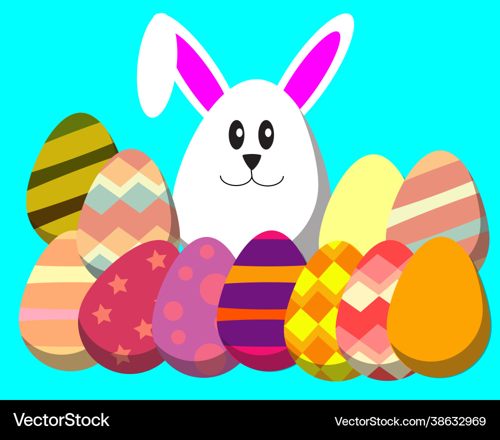 Set happy easter eggs Royalty Free Vector Image