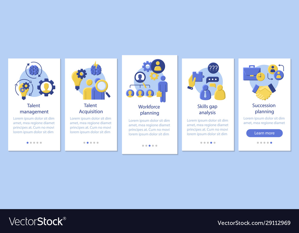 Talent management onboarding mobile app page Vector Image