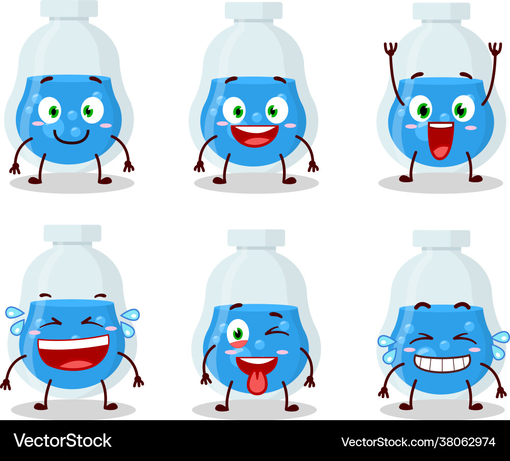 Cartoon character blue potion with smile Vector Image