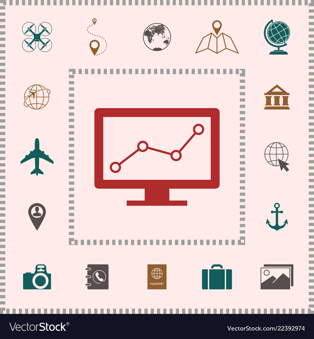 Computer monitors with graph elements for your Vector Image