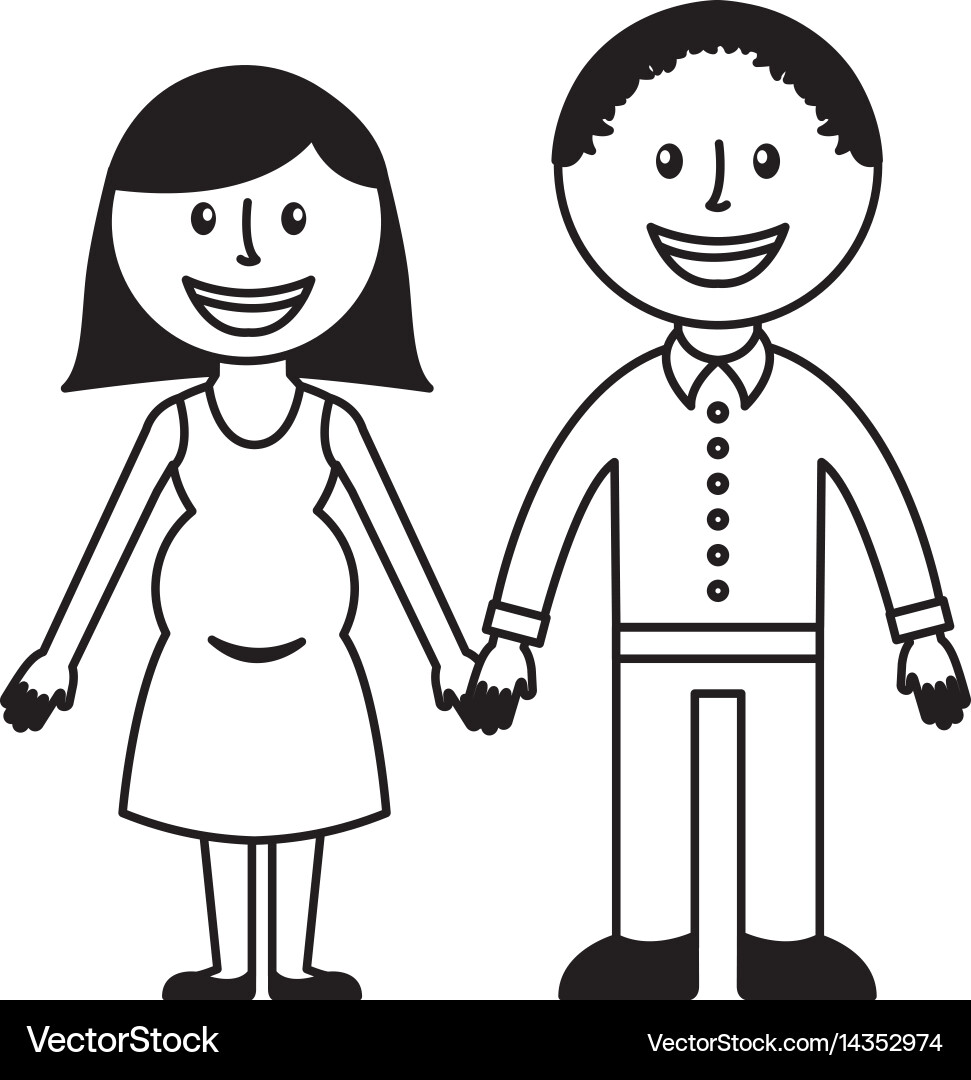 Cute parents couple icon Royalty Free Vector Image